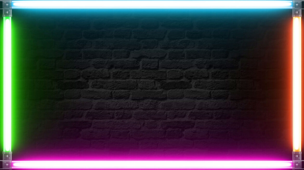 4 Color LED Tube Lights Frame Flicker Animation Title Background Video ...